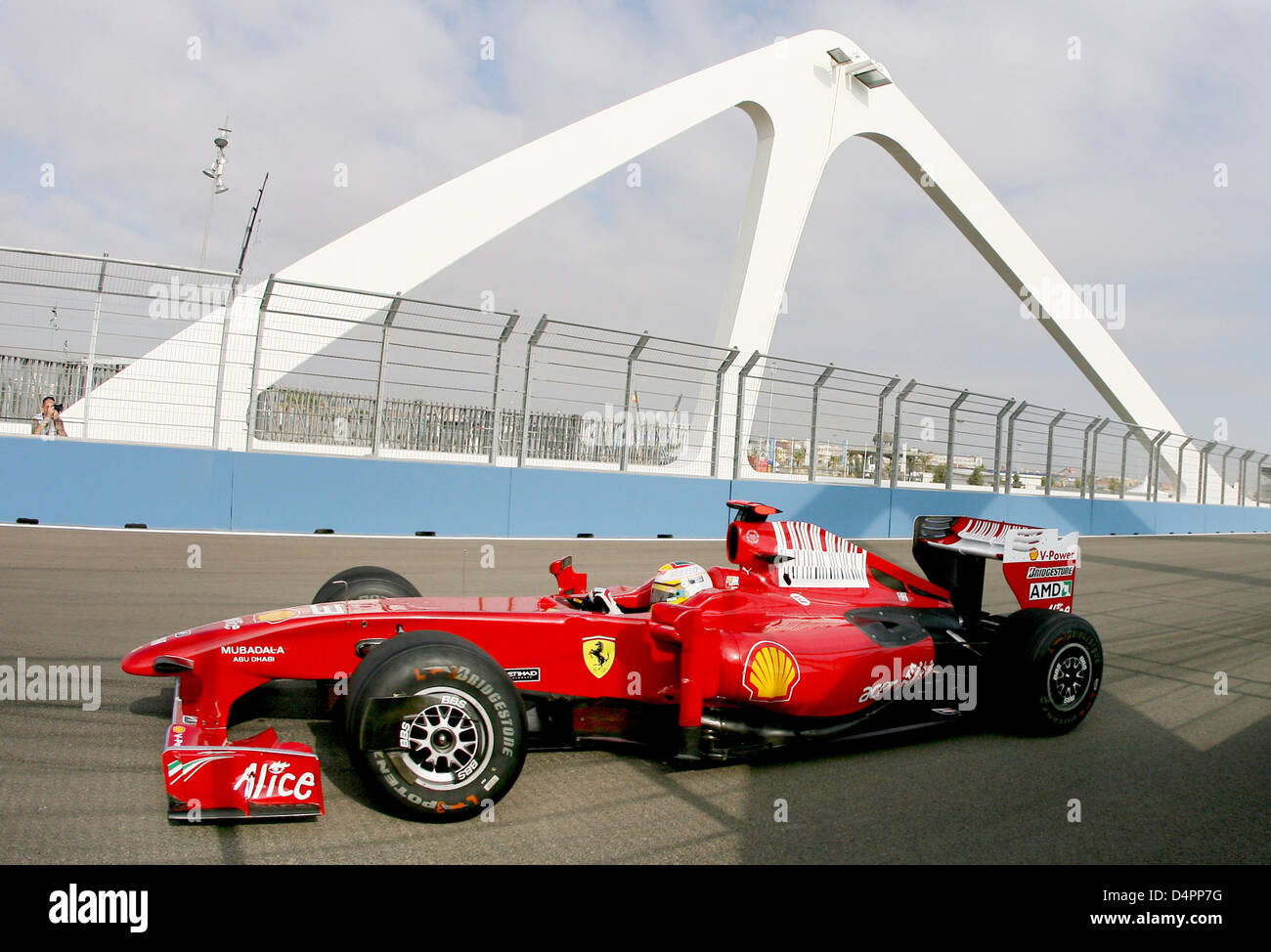Italian Formula One Driver Luca Badoer of Ferrari steers his car during ...