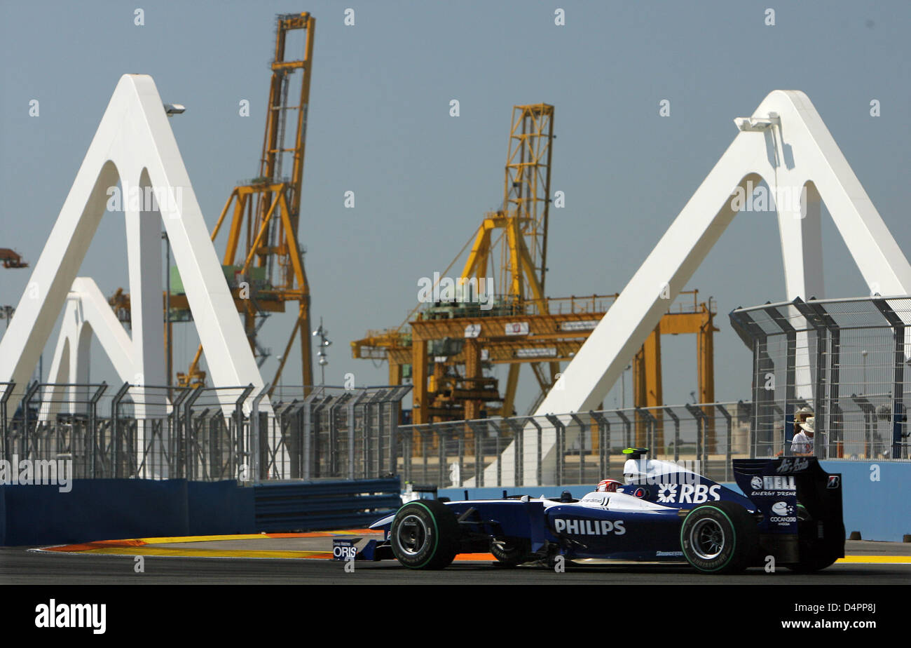 Japanese Formula One driver Kazuki Nakajima of Williams F1 steers his ...