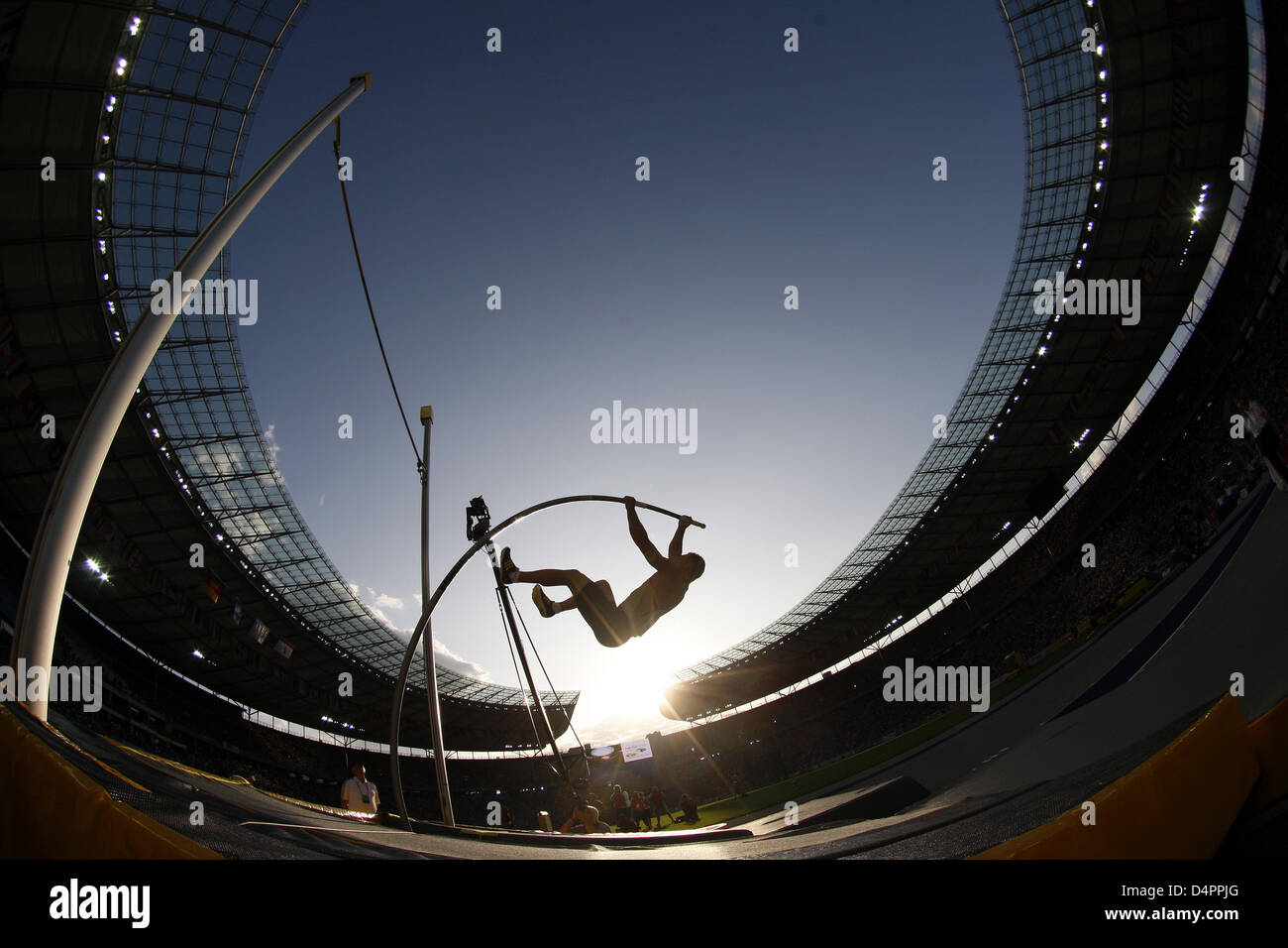 German Alexander Straub competes in the Pole Vault final at the 12th ...