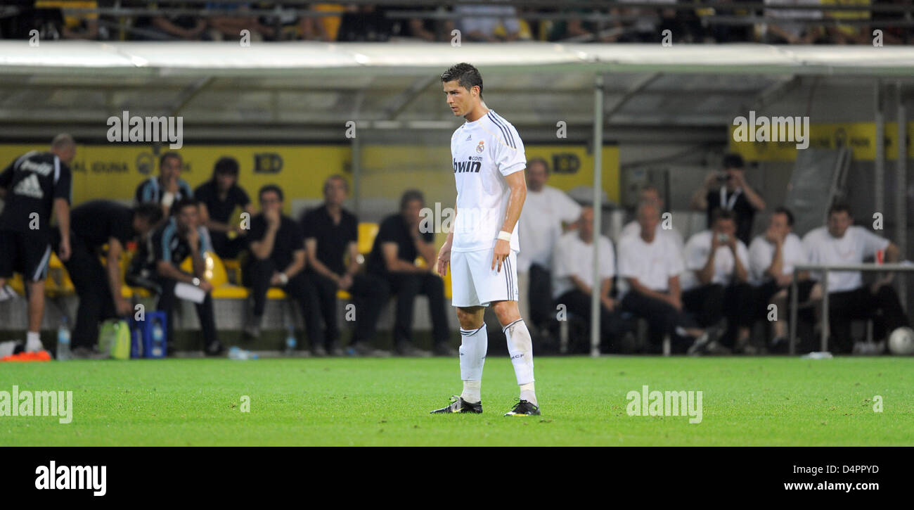 Real Madrid?s Cristiano Ronaldo stands on the pitch during the soccer ...