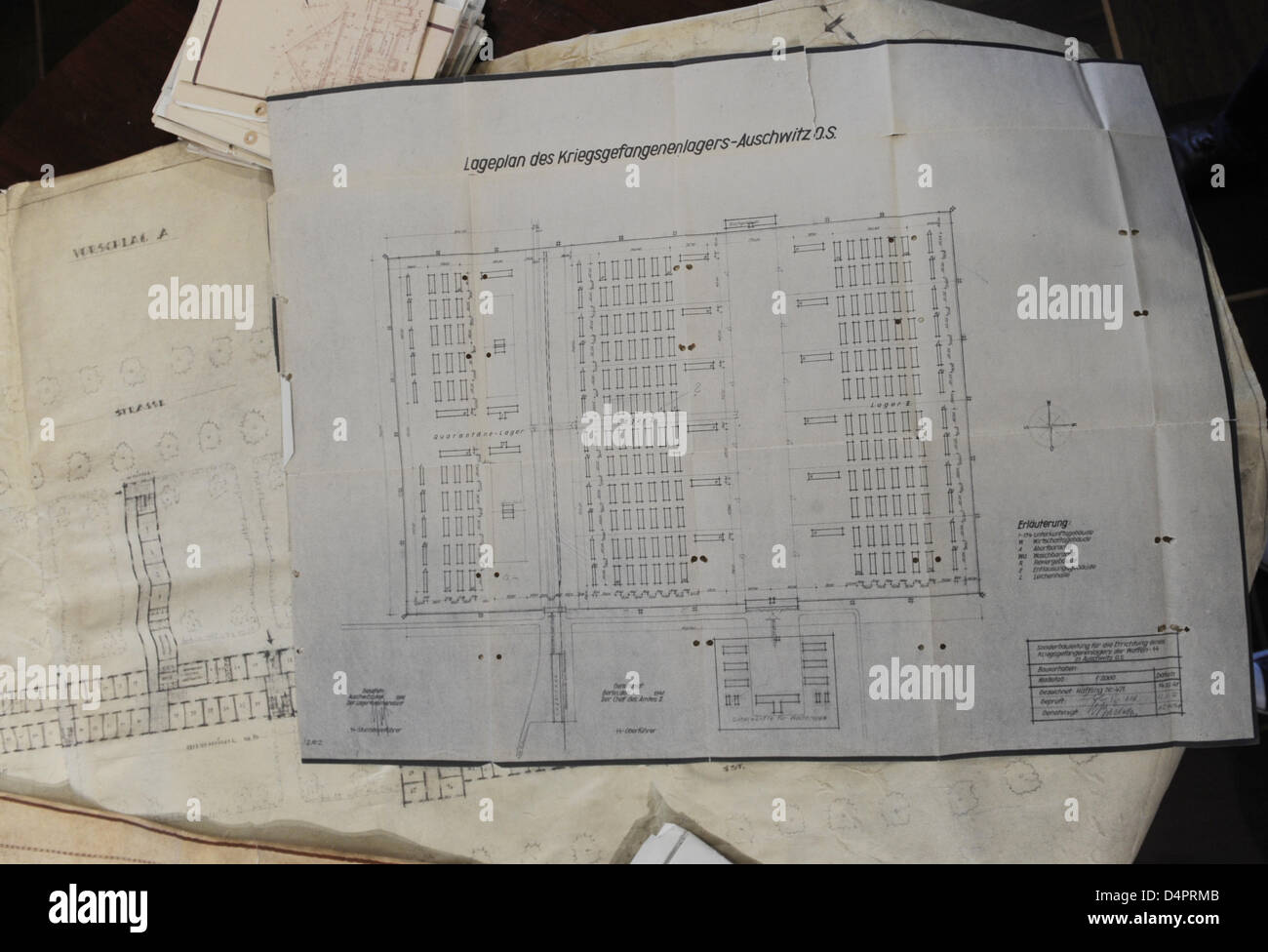 The construction plans of Auschwitz concentration camp in Berlin ...
