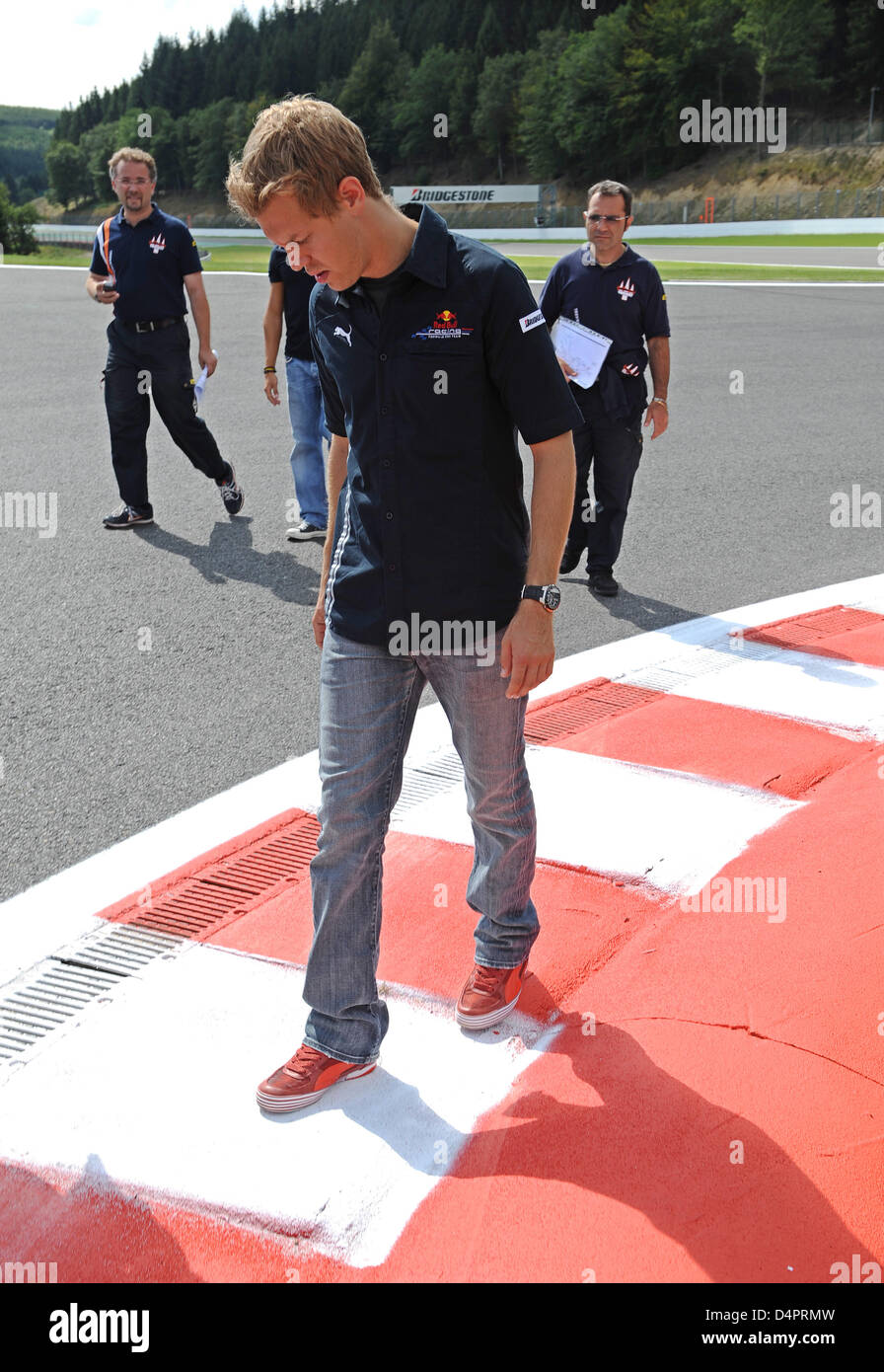 German Formula One driver Sebastian Vettel of Red Bull Racing (C ...