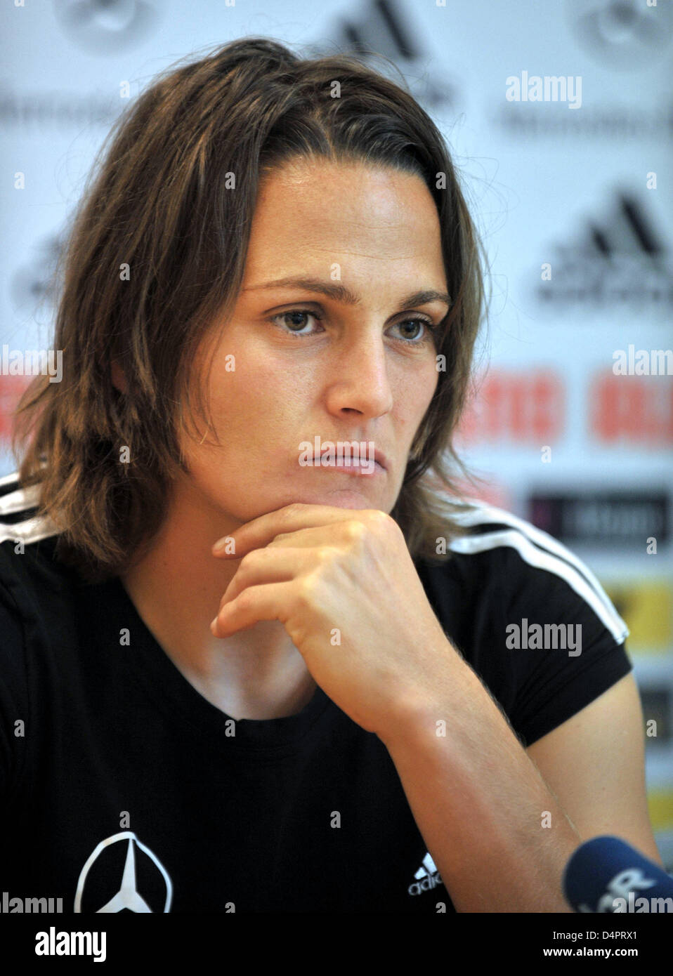 Germany?s goalie Nadine Angerer pictured during a press conference at ...