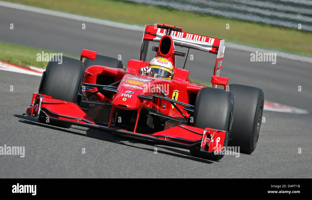 Italian Formula One driver Luca Badoer of Ferrari steers his car during ...
