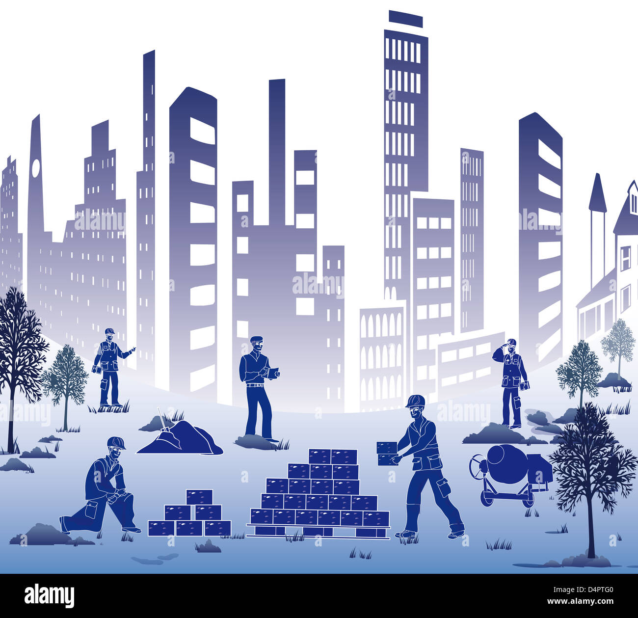 various construction workers to work for the construction of ...