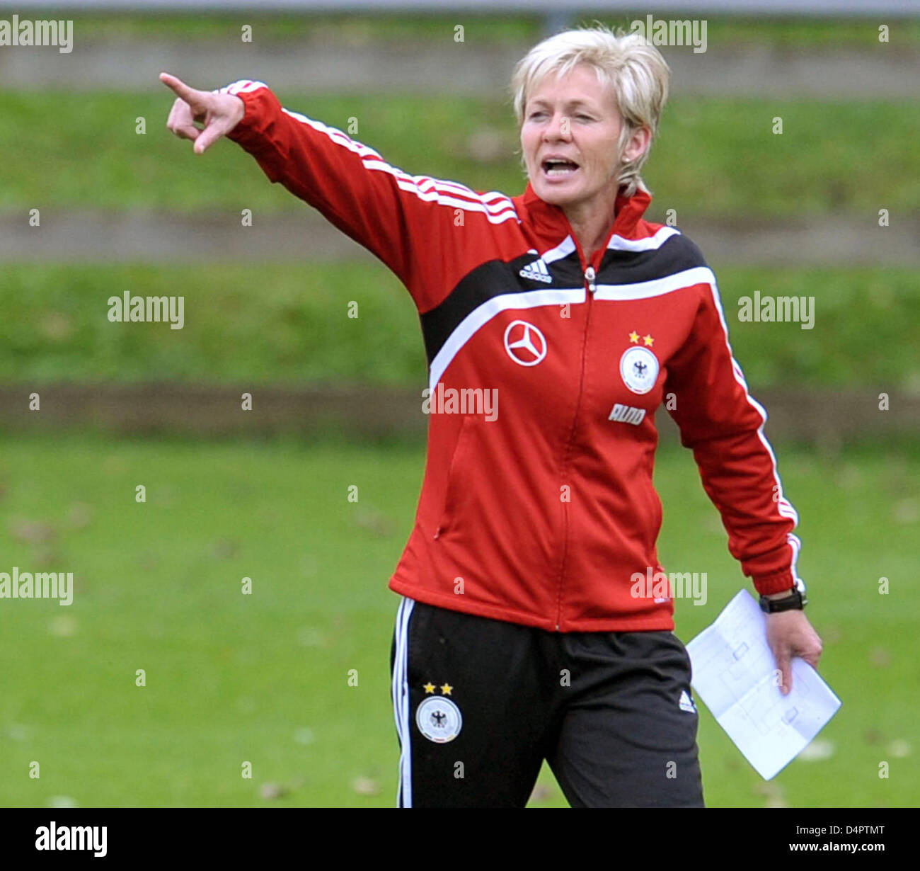 Silvia Neid, head coach of Germany?s national women?s soccer team gives ...