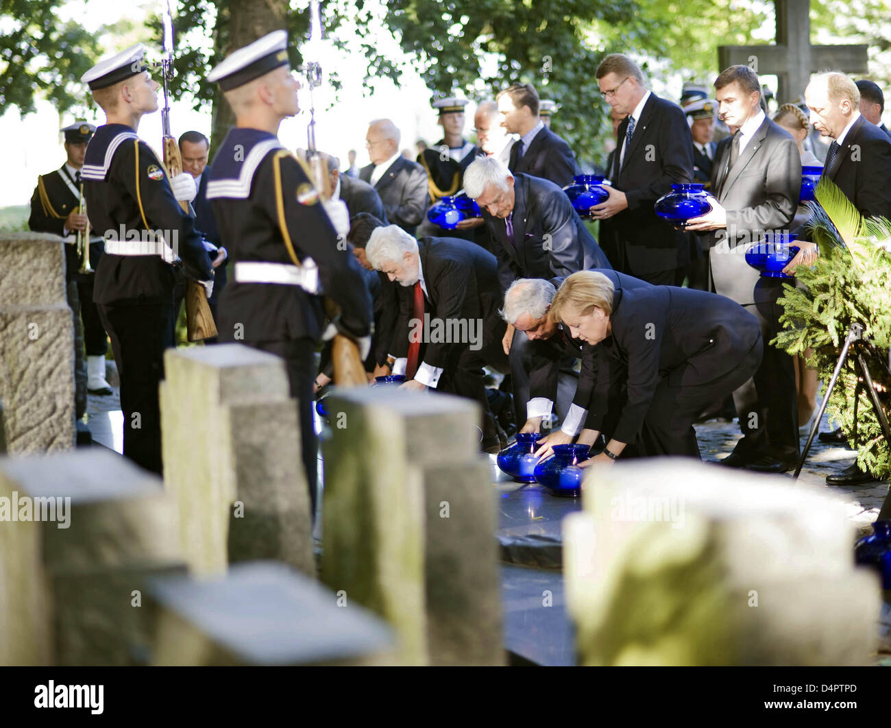 German chancellor Angela Merkel, Polish president Lech Kaczynski and ...