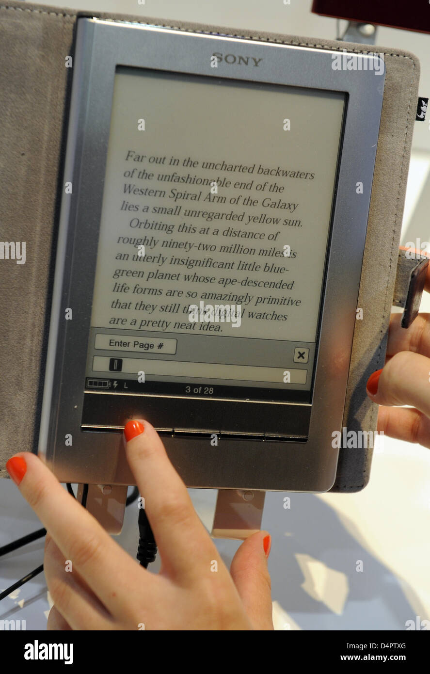 A new generation of electronic books is presented at the stand of Sony ...