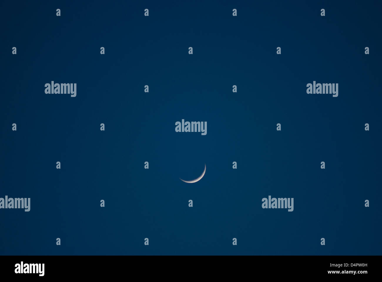 Beautiful new moon over Aarhus V, Denmark Stock Photo - Alamy