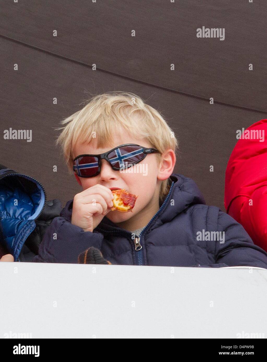 Prince Sverre Magnus Members of Norway attends the ski jumping ...
