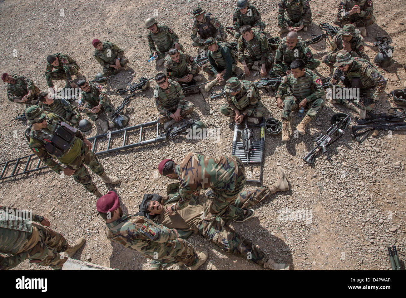 Afghan commandos from 2nd Company, 7th Special Operations Kandak apply ...