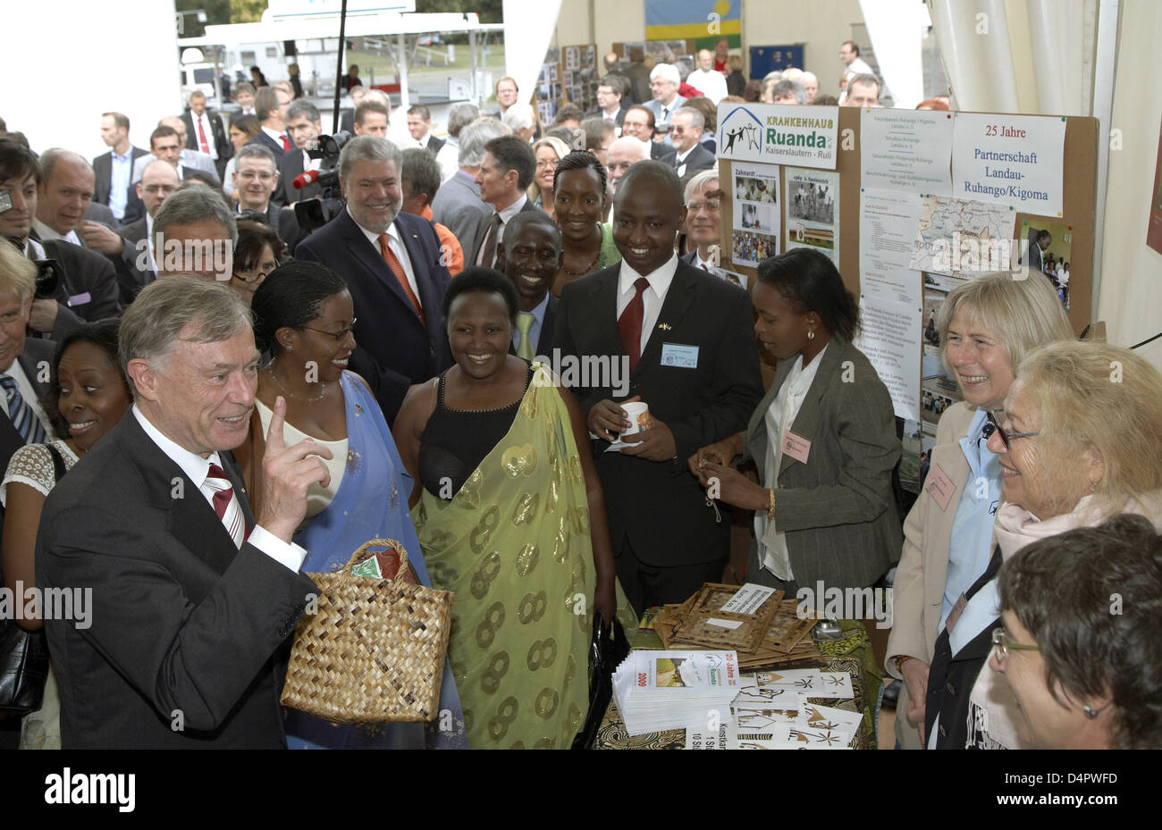 German President Horst Koehler (FRONT L) visits the ?Rwanda Day? in ...