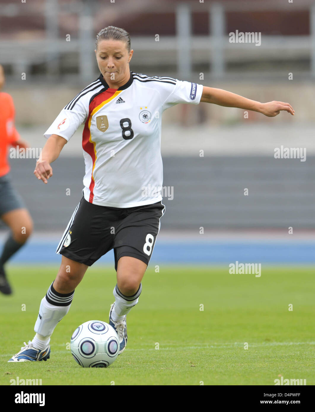 Germany?s Inka Grings leads the ball during the UEFA Women?s Soocer ...