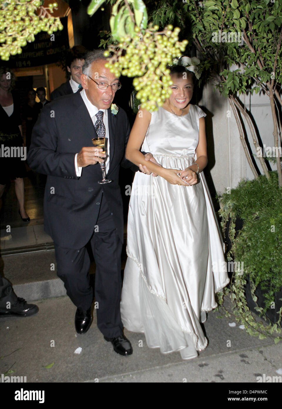 Eva Prinz-Valdes (R), wife of Bernardo Guillermo, and his father Jorge ...