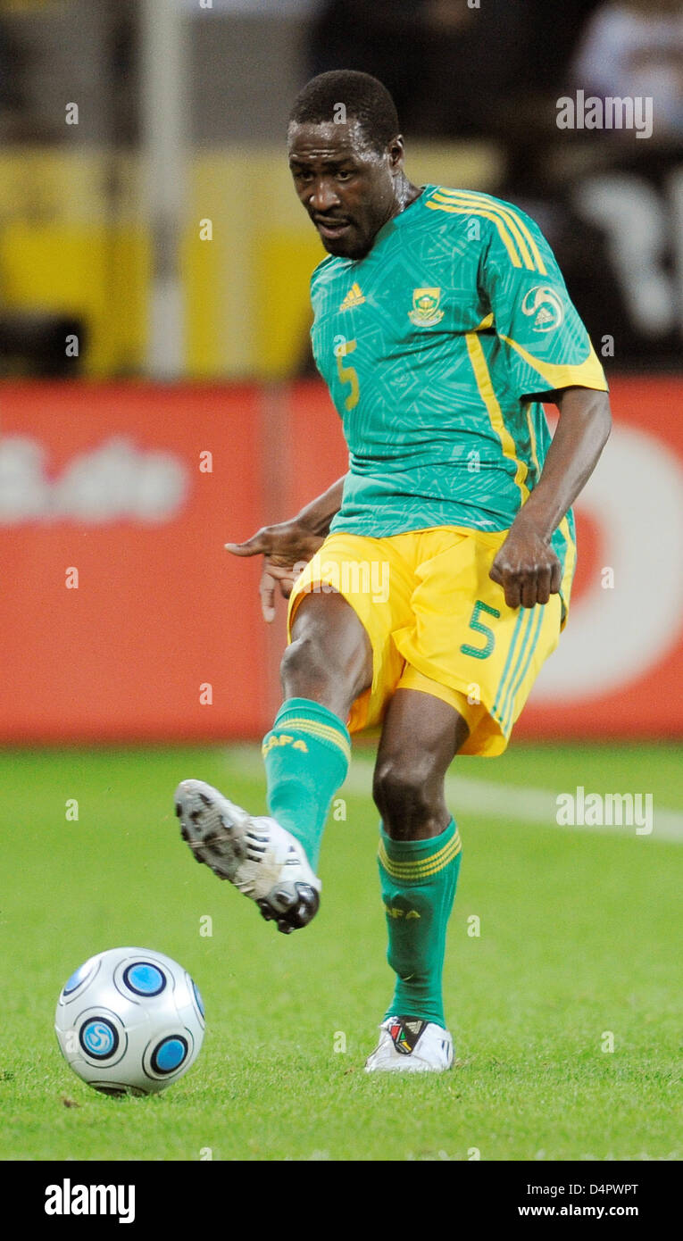 South Africa?s Benson Mhlongo controls the ball during the friendly ...