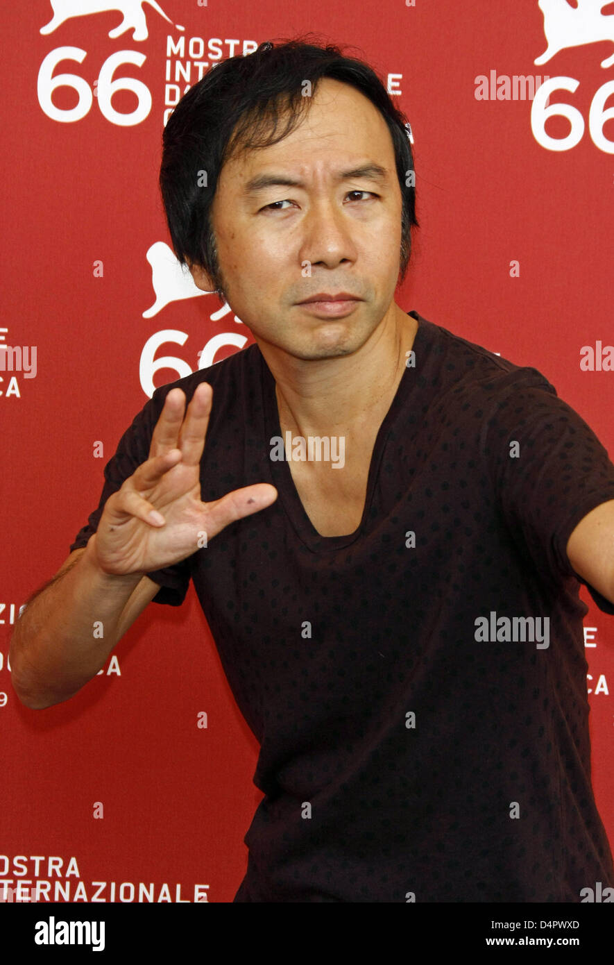 Japanese actor and director Shinya Tsukamoto poses after the press ...