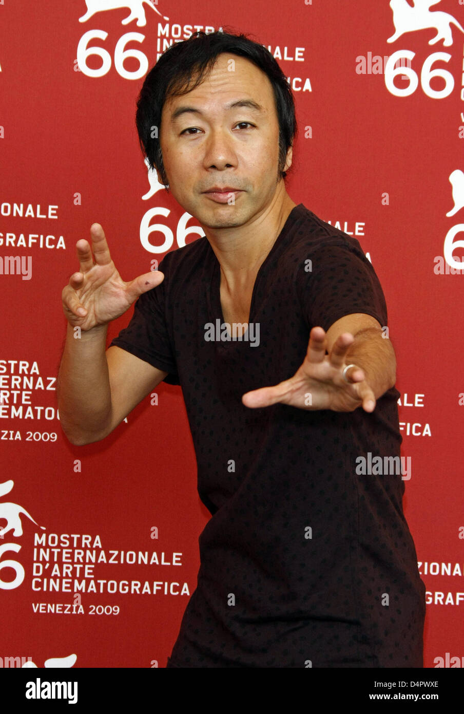 Japanese actor and director Shinya Tsukamoto poses after the press ...