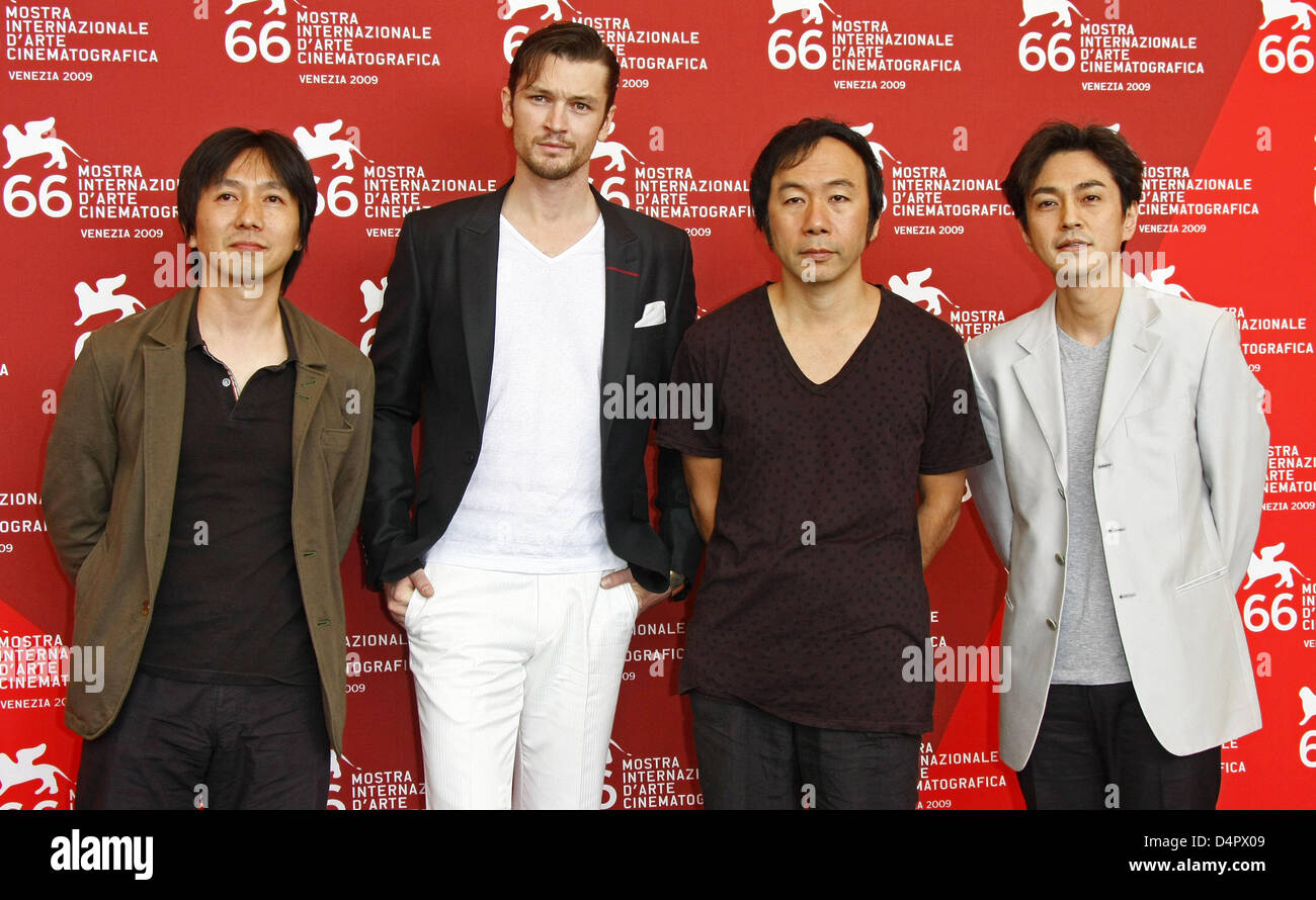 (L-R) Producer Shinichi Kawahara, actor Eric Bossick, director Shinya ...