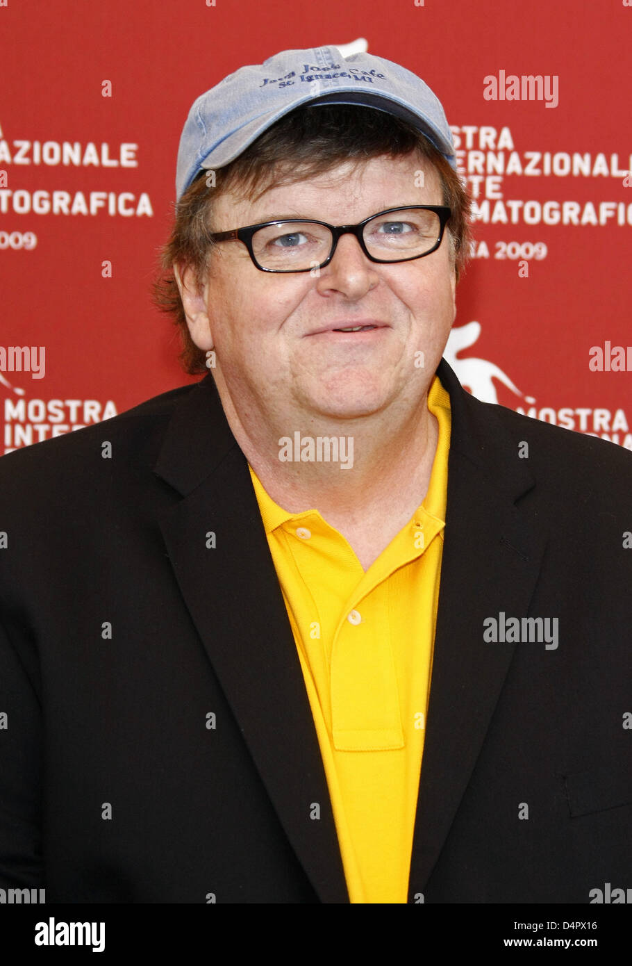 US filmmaker Michael Moore poses during the photo call on his film ...