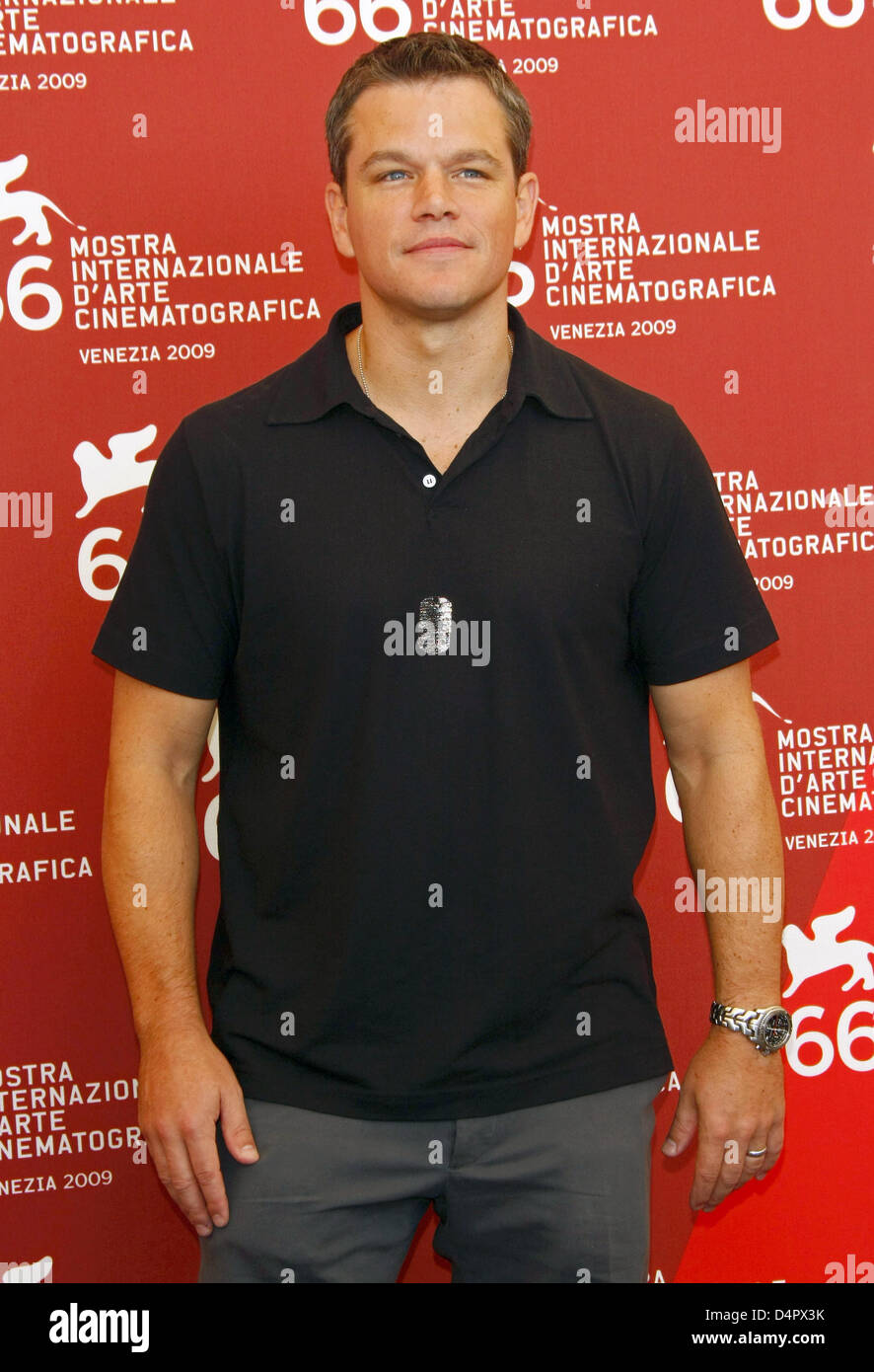 Actor Matt Damon poses after the press conference on the film ?The ...