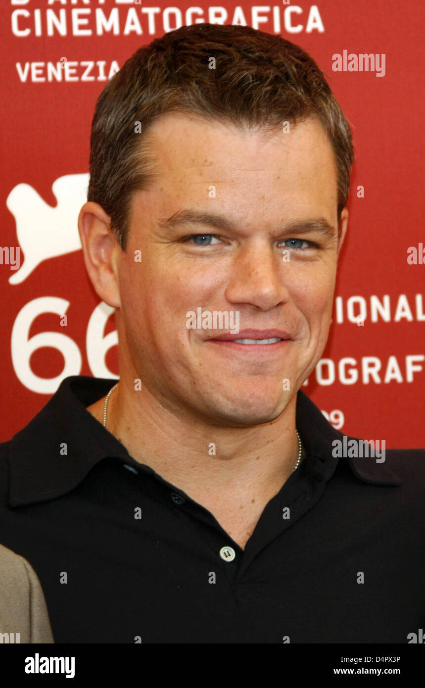 Actor Matt Damon poses after the press conference on the film ?The ...
