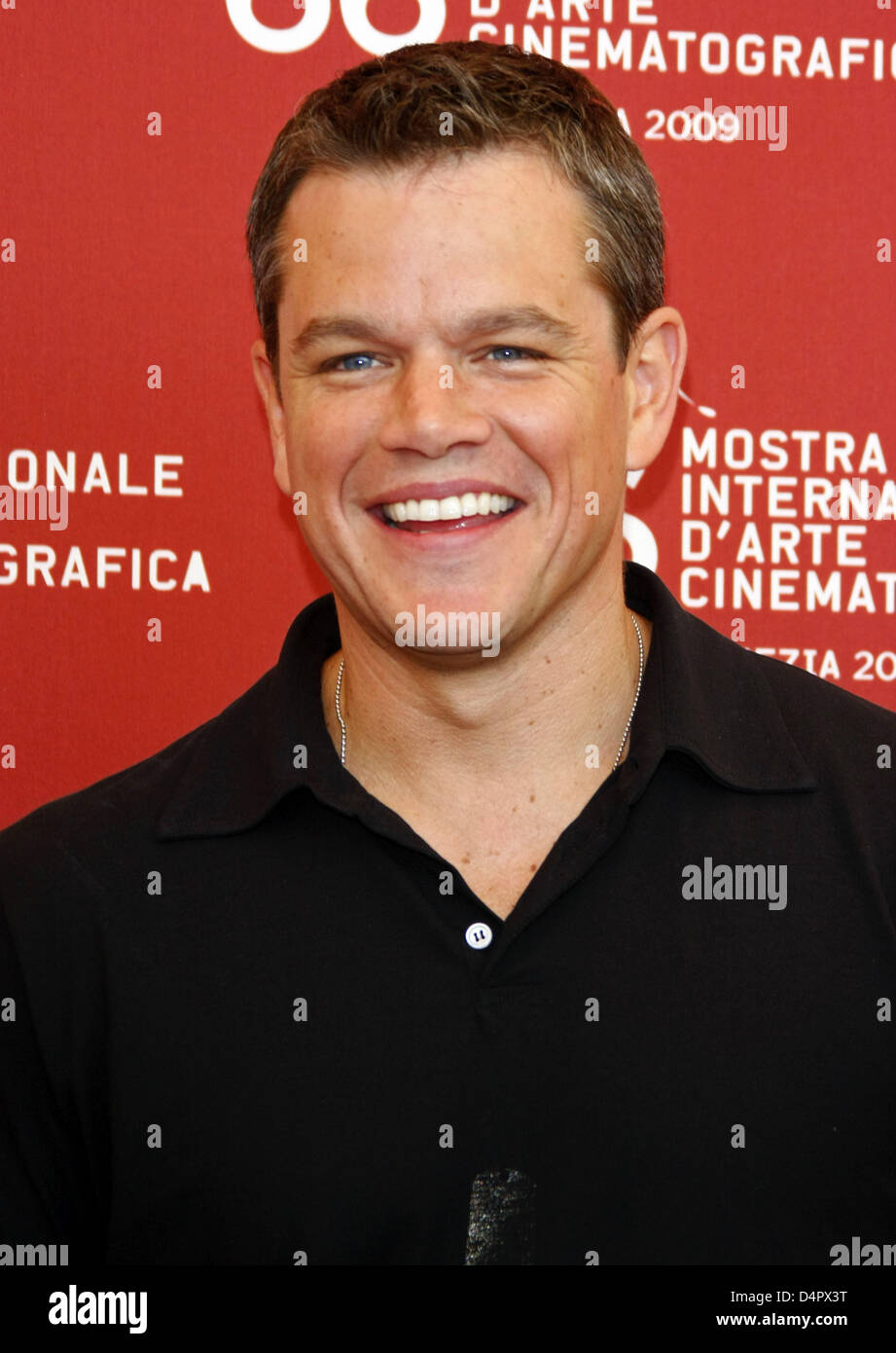 Actor Matt Damon poses after the press conference on the film ?The ...
