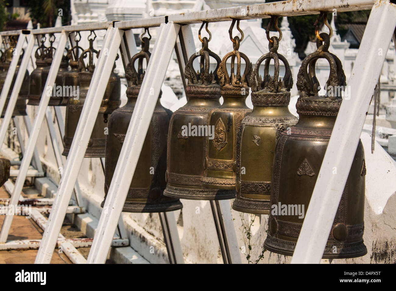 Bronze bell in the temple Stock Photo - Alamy