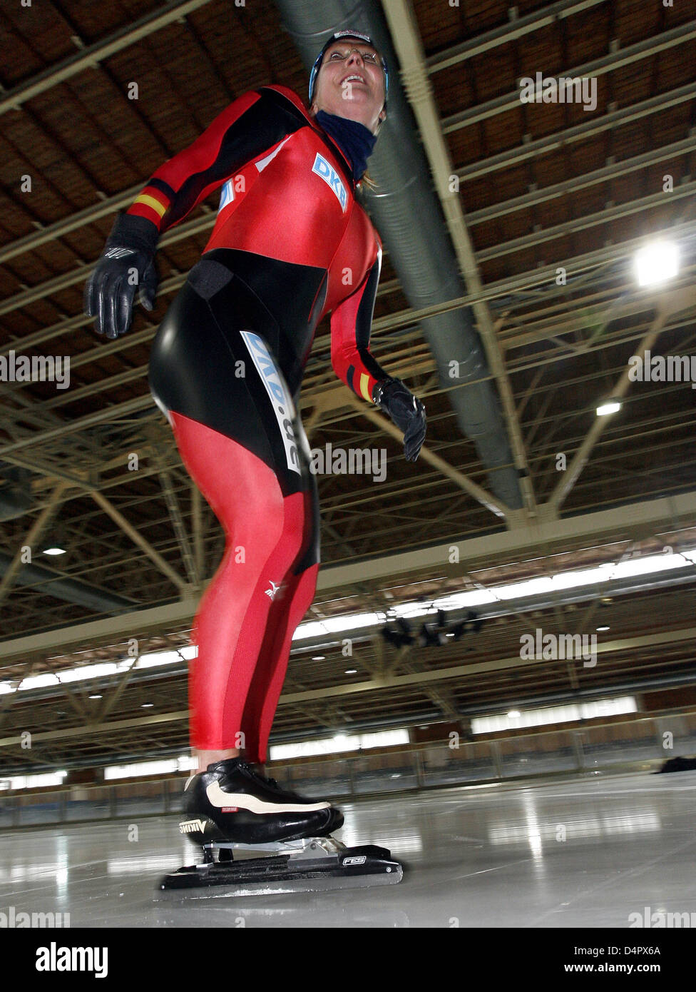 German speed skater Claudia Pechstein during practice at Sportforum ...