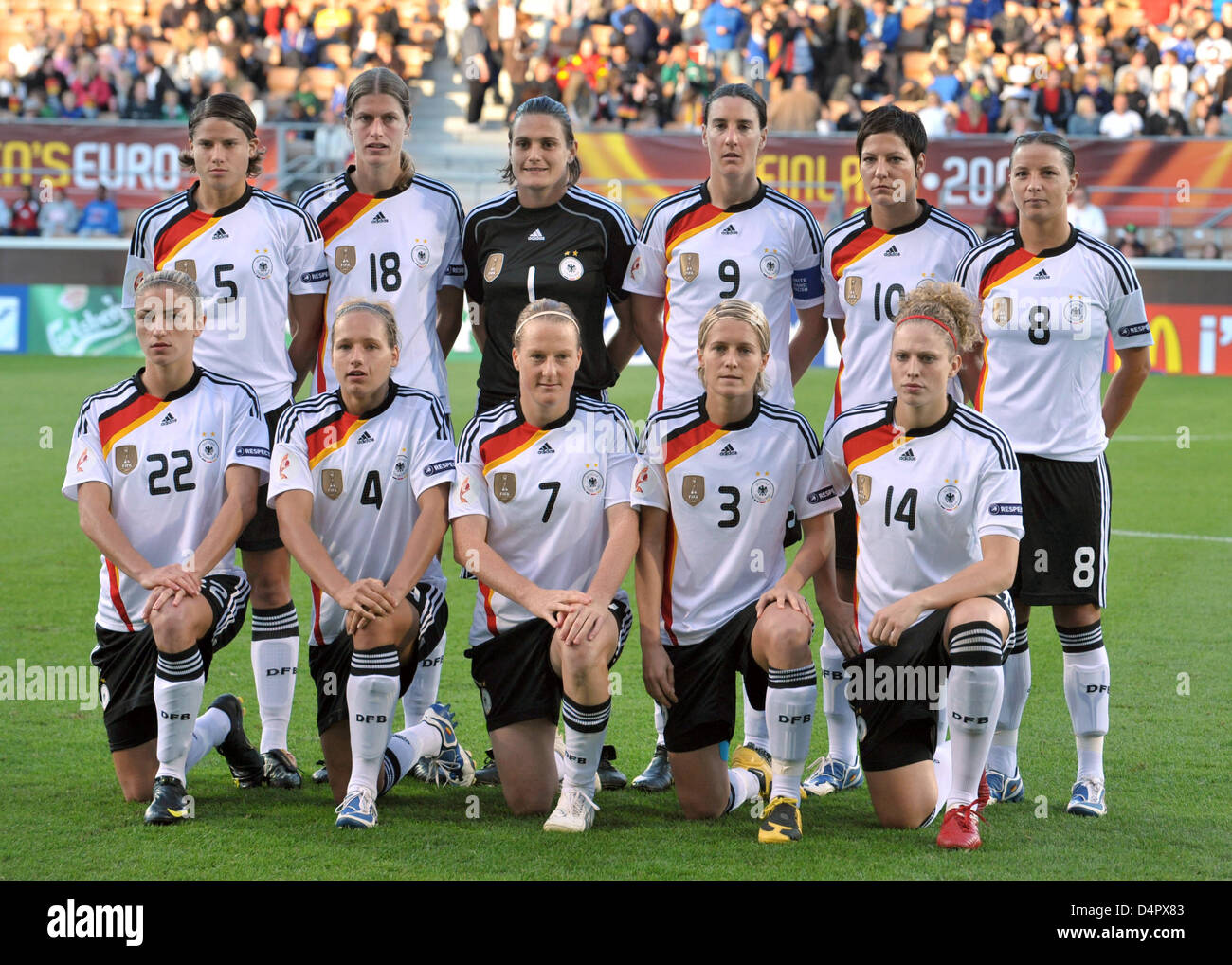Germany?s players line up for the group photo ahead of the UEFA Women?s ...