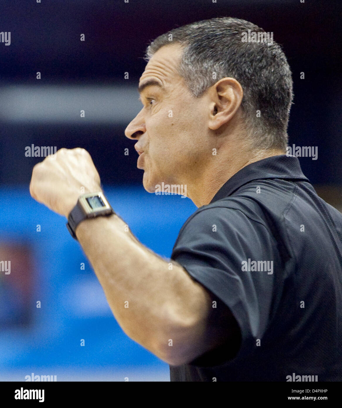 Germany?s head coach Dirk Bauermann gestures during the Basketball ...