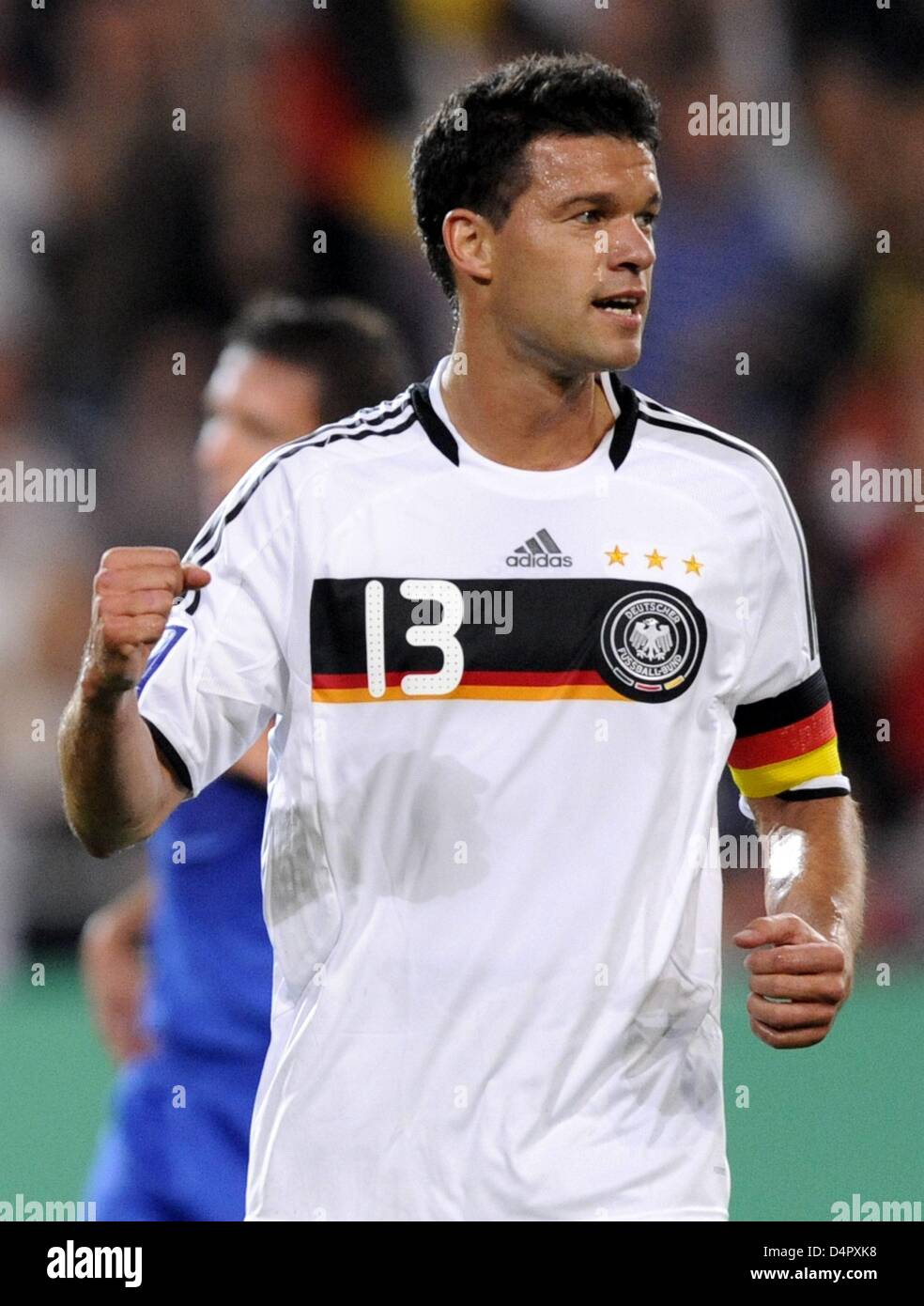 Germany?s Michael Ballack cheers after his goal to 1-0 during the World ...