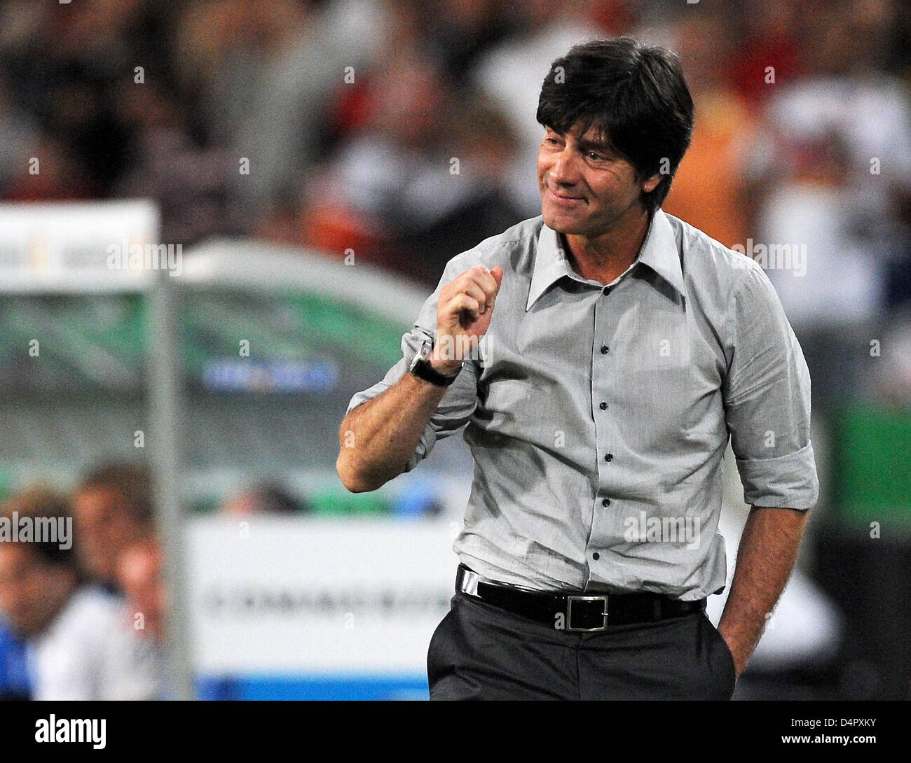 Germany?s head coach Joachim Loew smiles during the World Cup ...