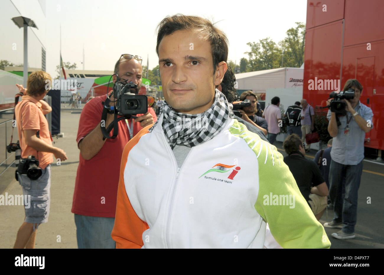 Italian Formula One driver Vitantonio Liuzzi of Force India arrives at ...