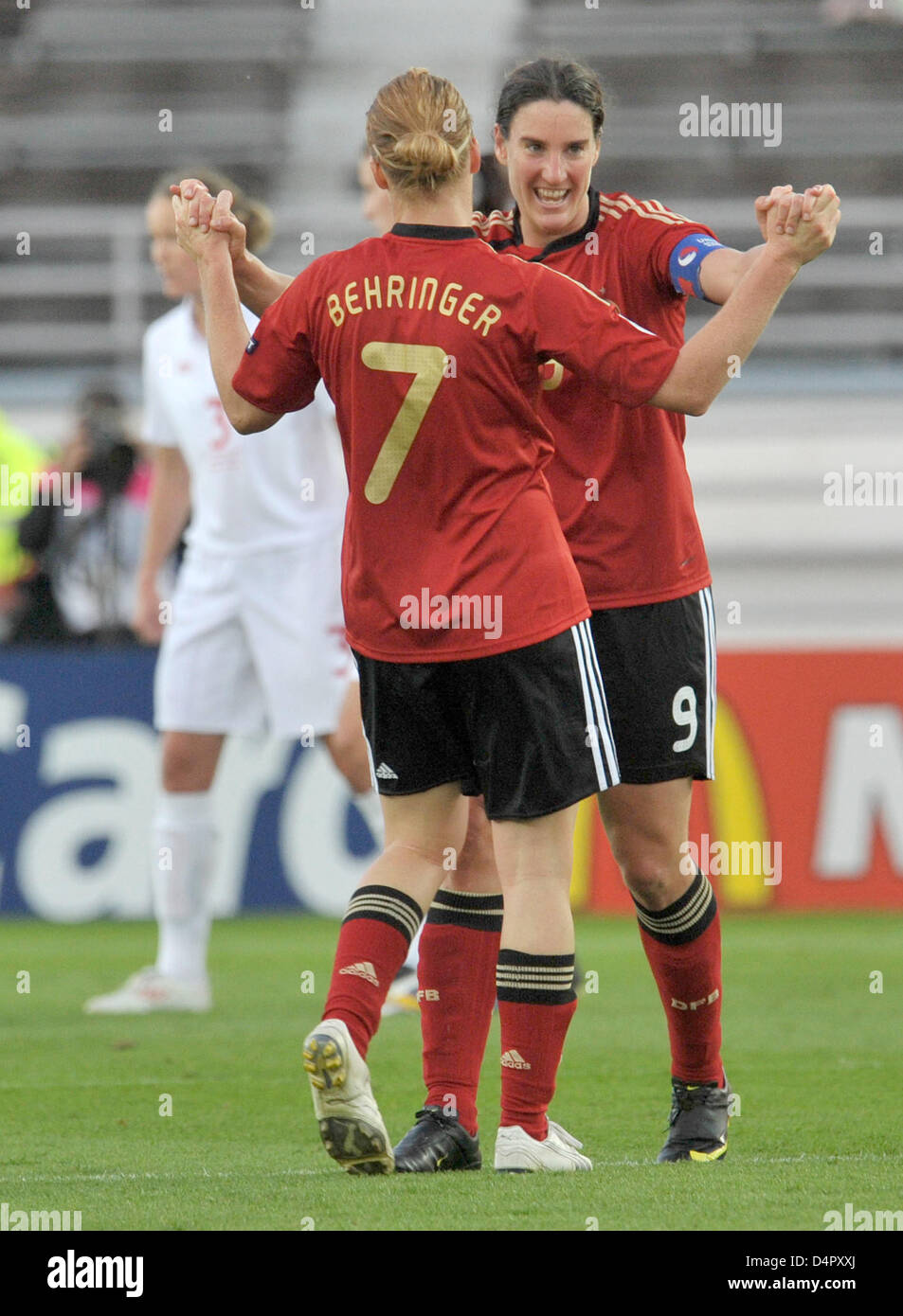 Germany?s Melanie Behringer (L) celebrates scoring the 2-0 with skipper ...