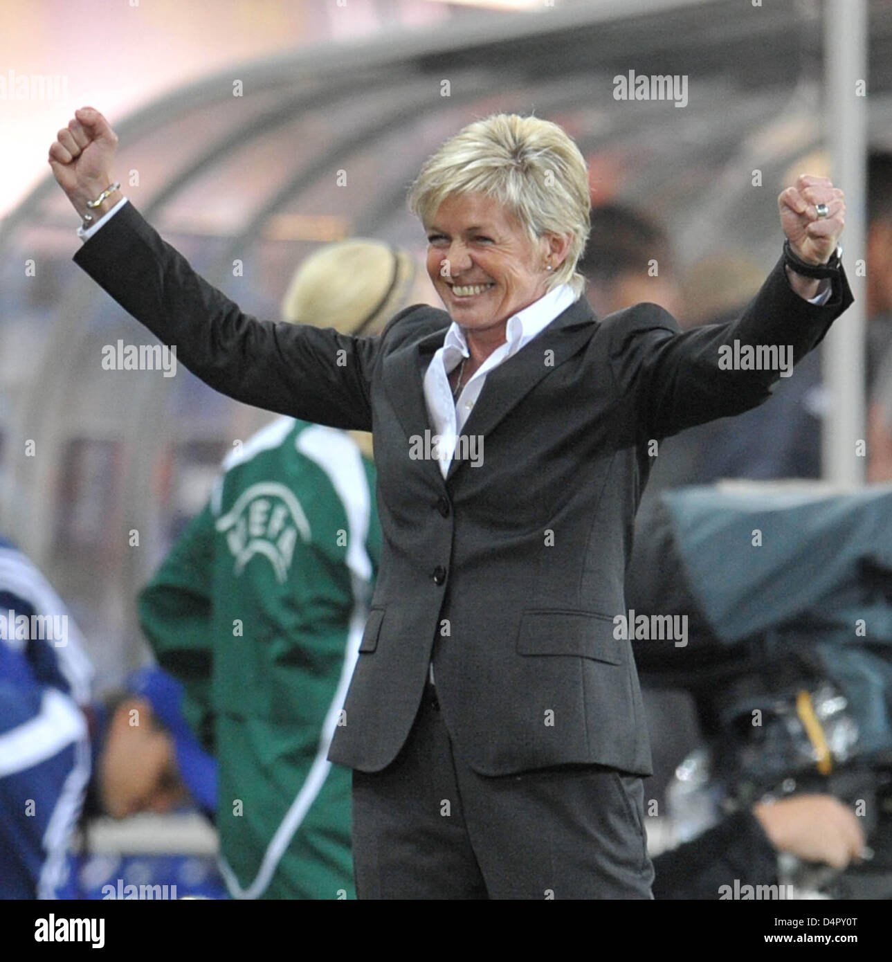 Germany?s head coach Silvia Neid cheers her team?s victory after the ...