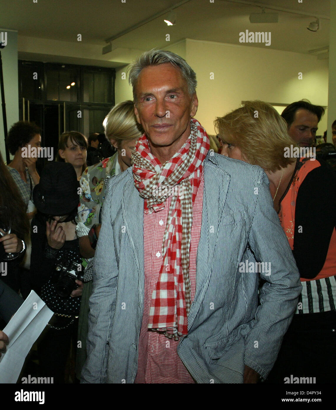 German fashion designer Wolfgang Joop arrives for the vernissage of his ...
