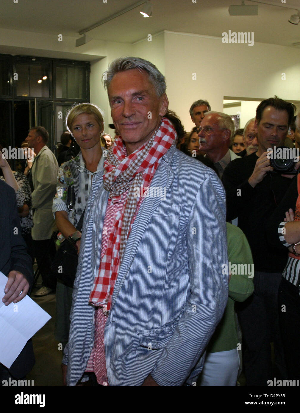 German fashion designer Wolfgang Joop arrives for the vernissage of his ...