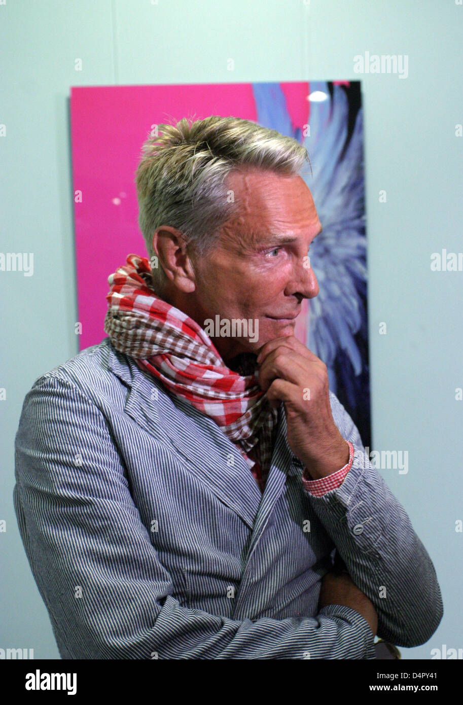 German fashion designer Wolfgang Joop arrives for the vernissage of his ...