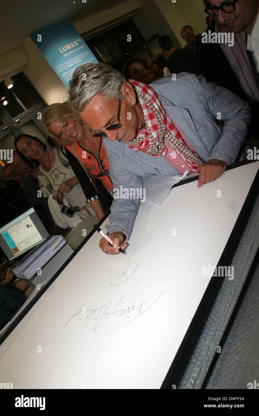 German fashion designer Wolfgang Joop poses during the vernissage of ...