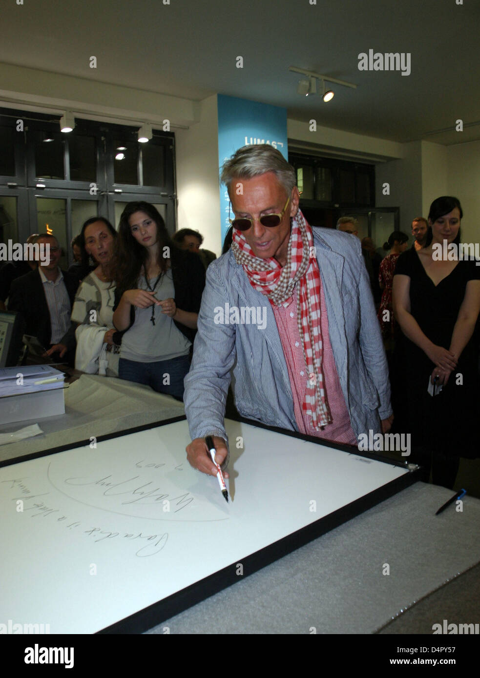 German fashion designer Wolfgang Joop poses during the vernissage of ...