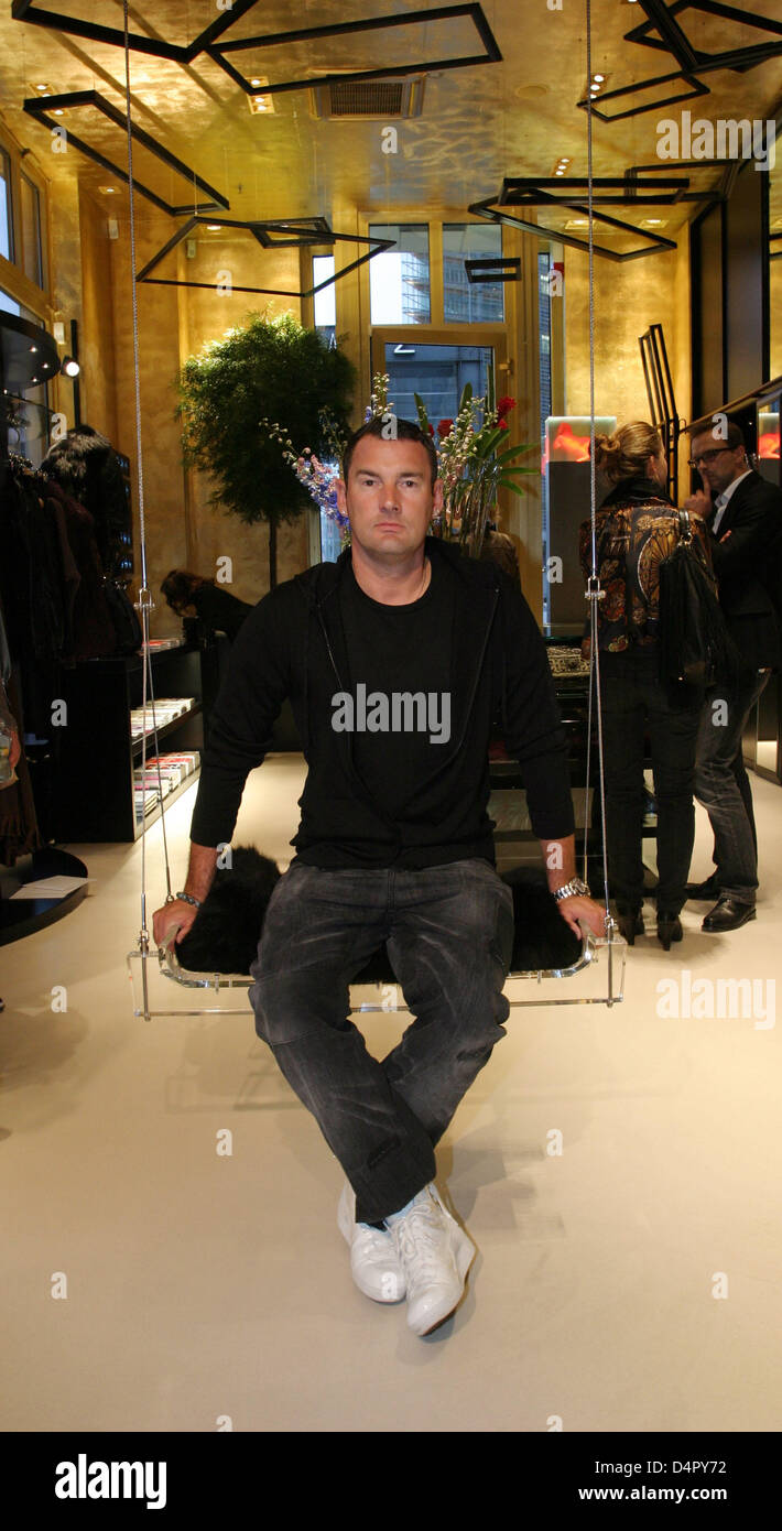 German fashion designer Michael Michalsky poses inside his new boutique ...