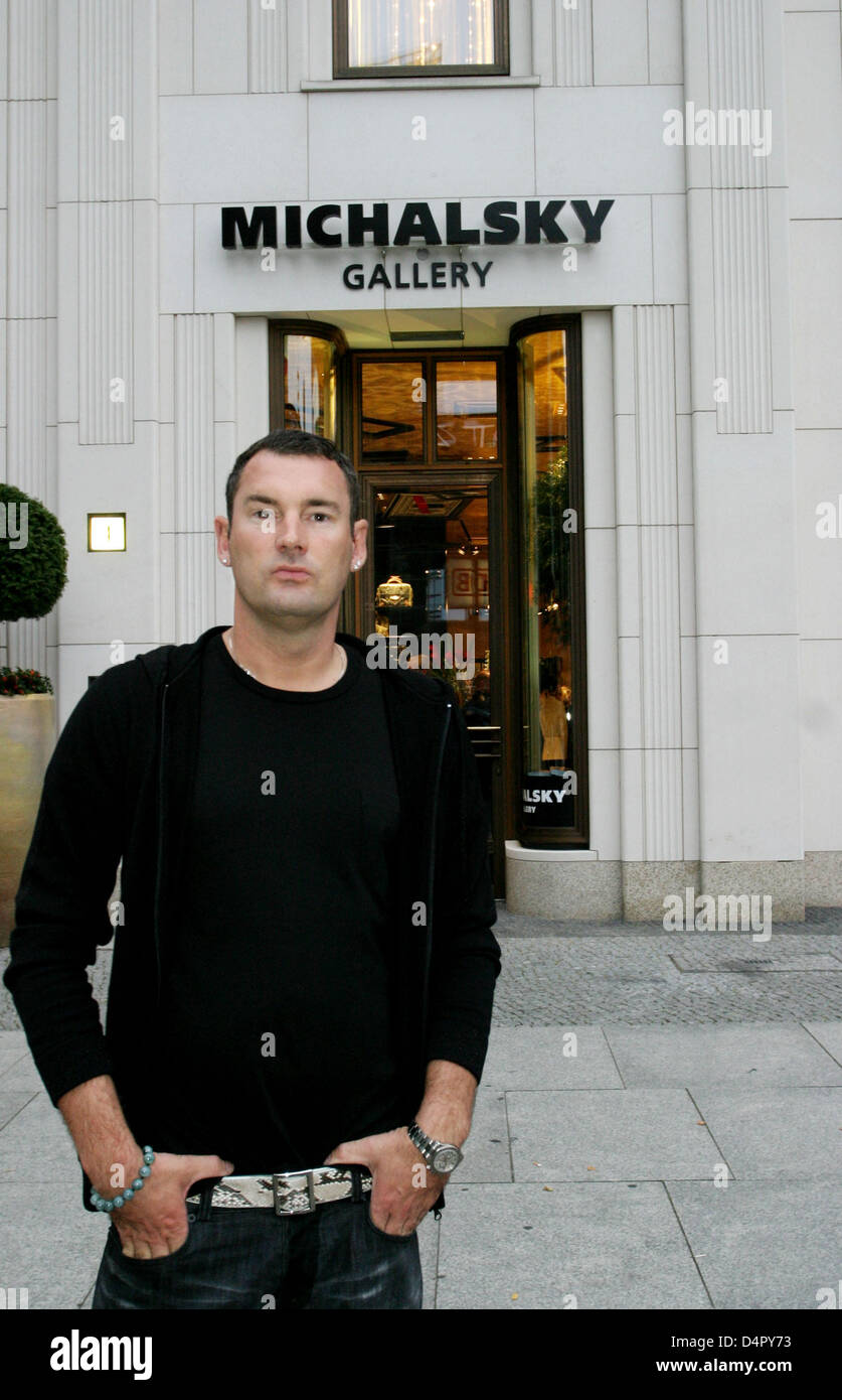 German fashion designer Michael Michalsky poses outside his new ...