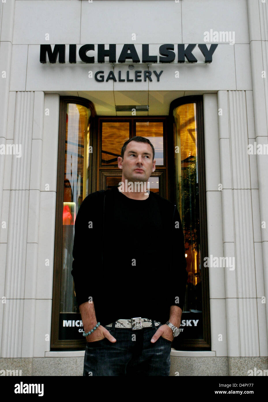 German fashion designer Michael Michalsky poses outside his new ...