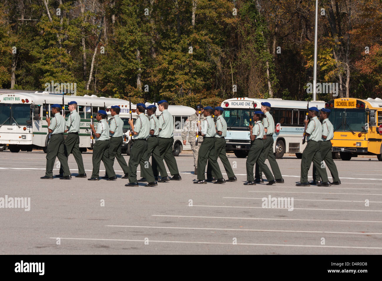 JROTC Platoon Drill With Weapon Competition Stock Photo - Alamy