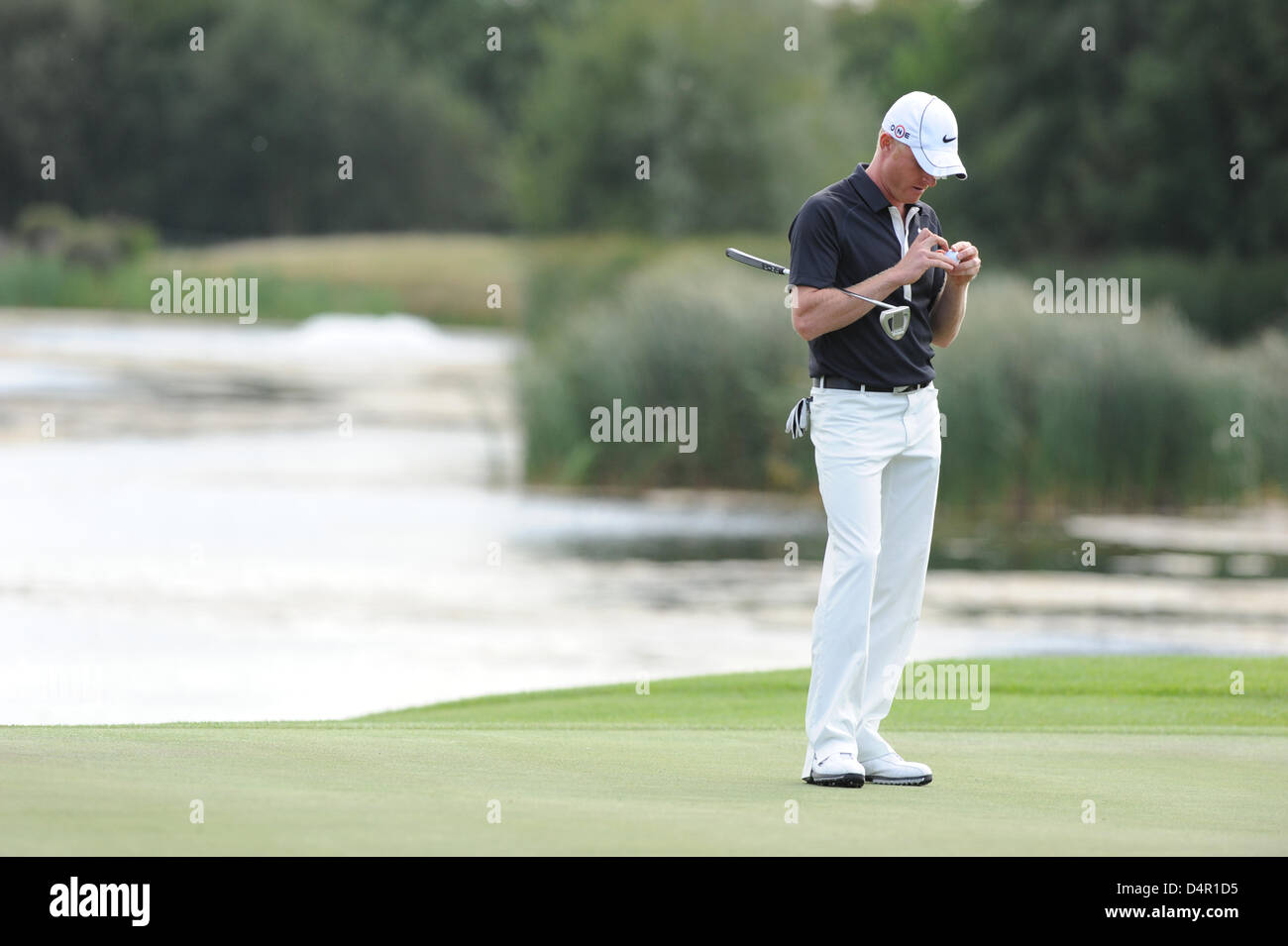 British professional golfer Simon Dyson at the Mercedes-Benz ...
