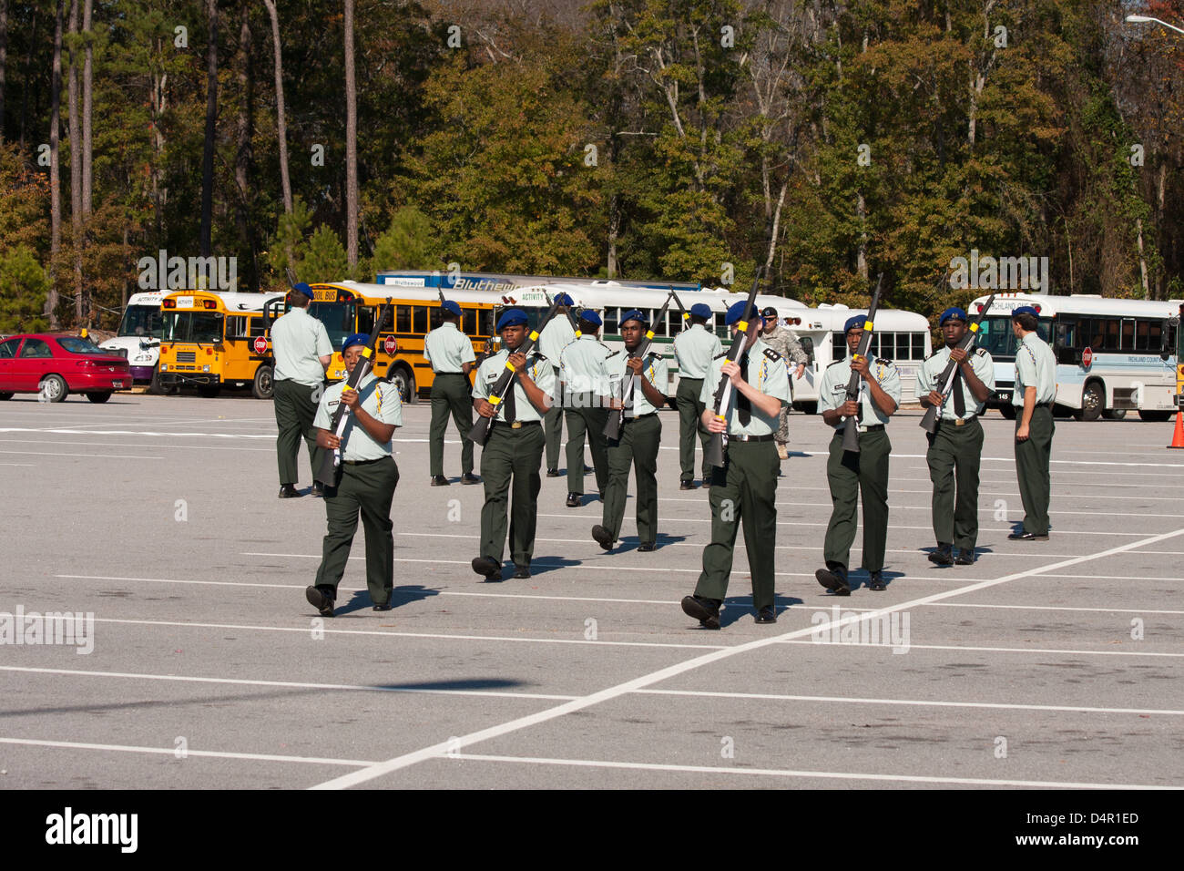 JROTC Platoon Drill With Weapon Competition Stock Photo - Alamy