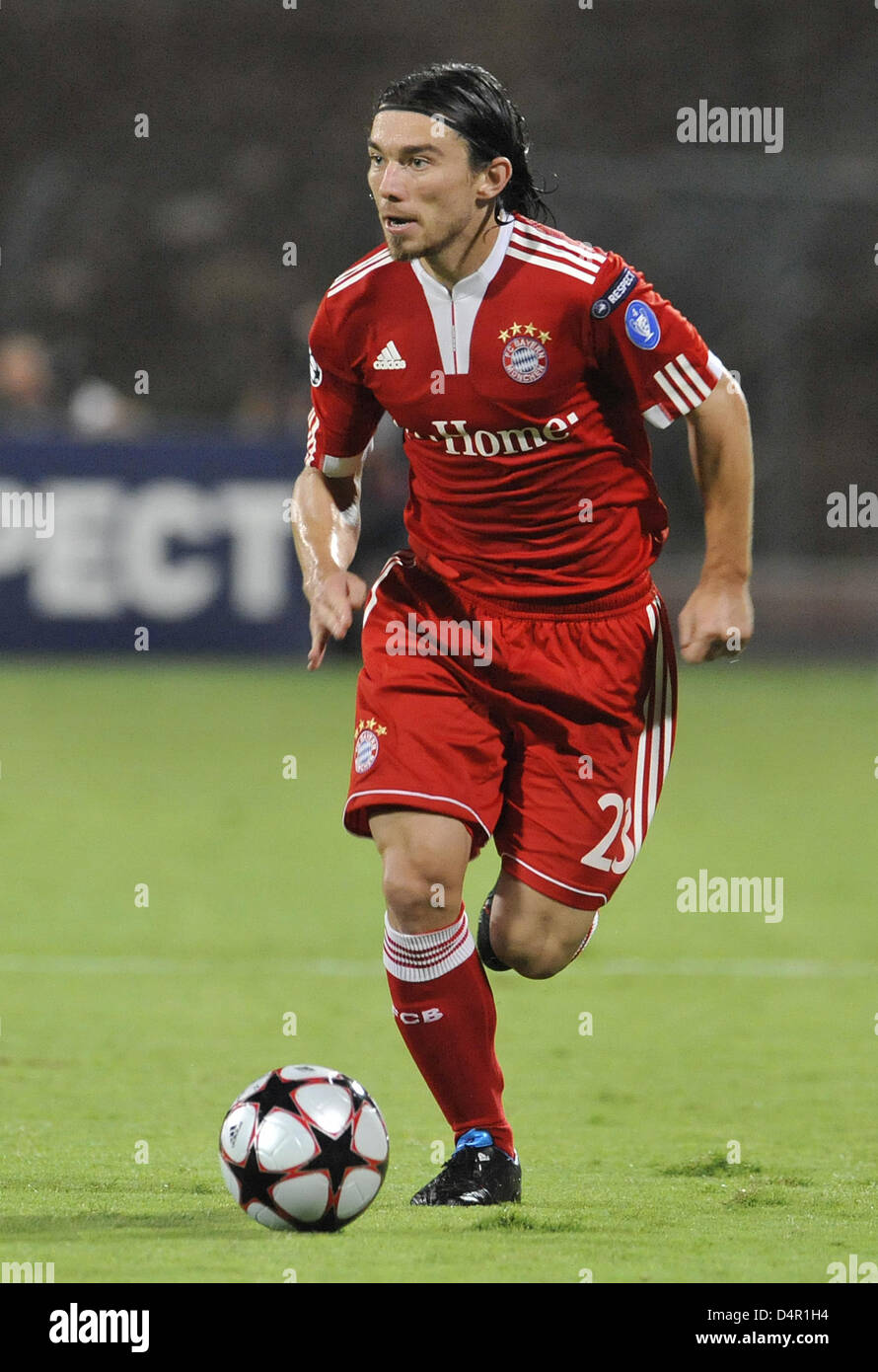 Munich?s Danijel Pranjic shown in action during the UEFA Champions ...