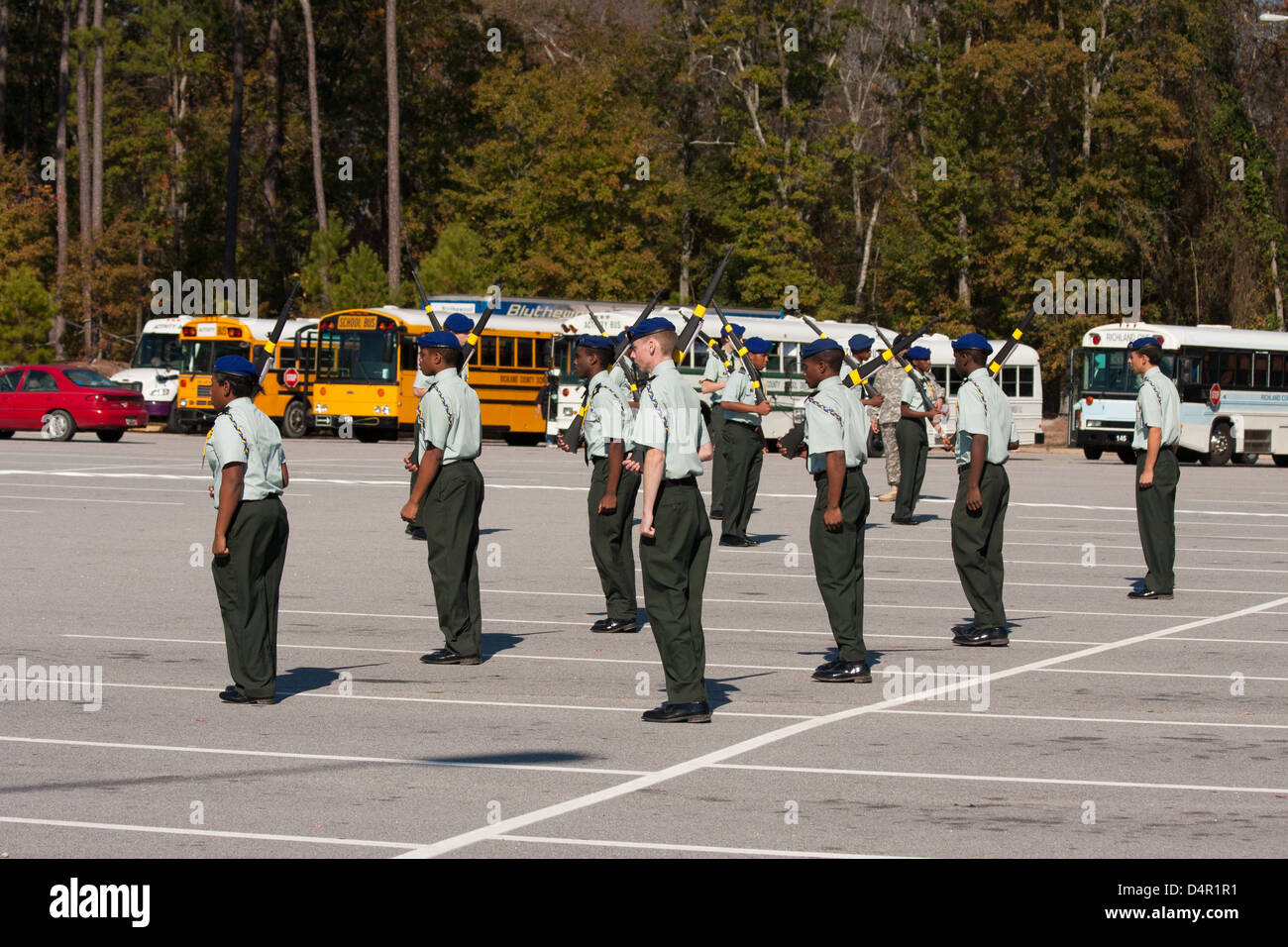 JROTC Platoon Drill With Weapon Competition Stock Photo - Alamy