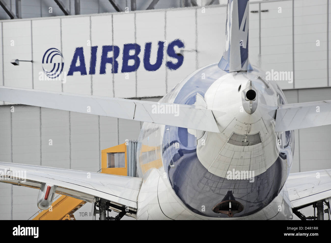 An Airbus A380 pictured at the Airbus factory in Finkenwerder, Hamburg ...