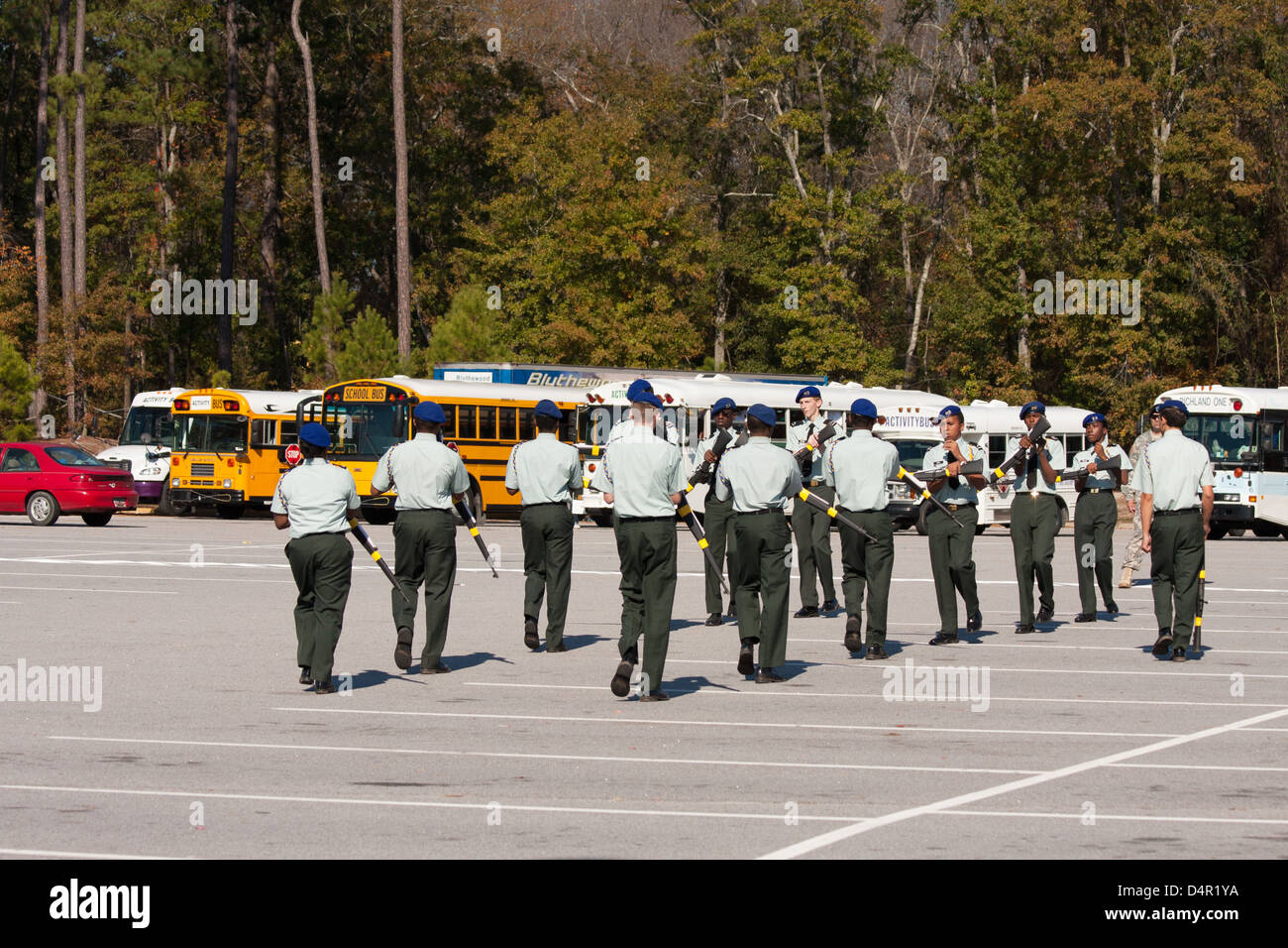 JROTC Platoon Drill With Weapon Competition Stock Photo - Alamy